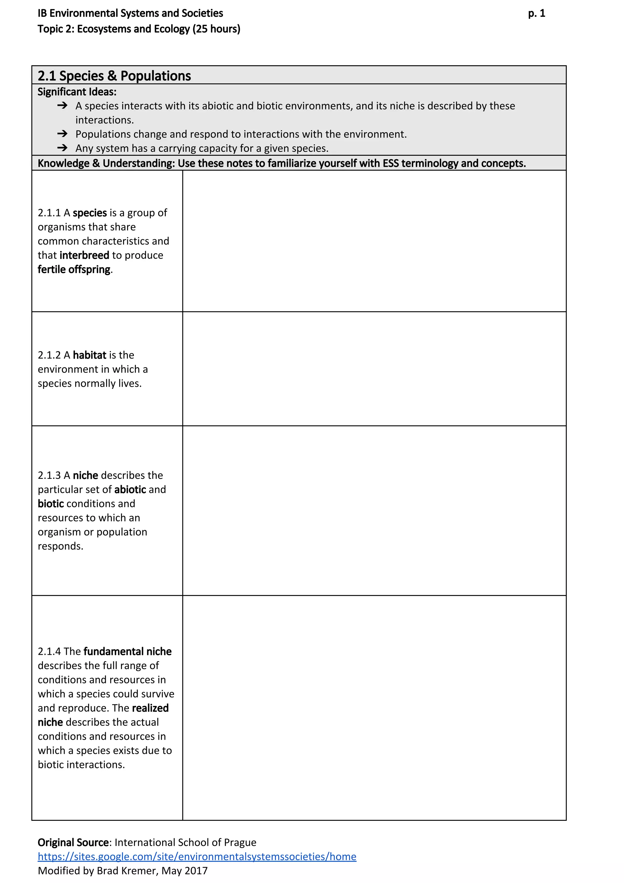 2.1 species and populations notes | PDF