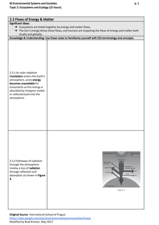 2.3 flows of energy and matter notes | PDF