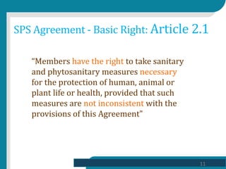 Standards and related issues in the WTO Agreement on SPS and TBT | PDF