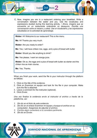 2. going to the restaurant | DOC | Bars & Restaurants | Attractions