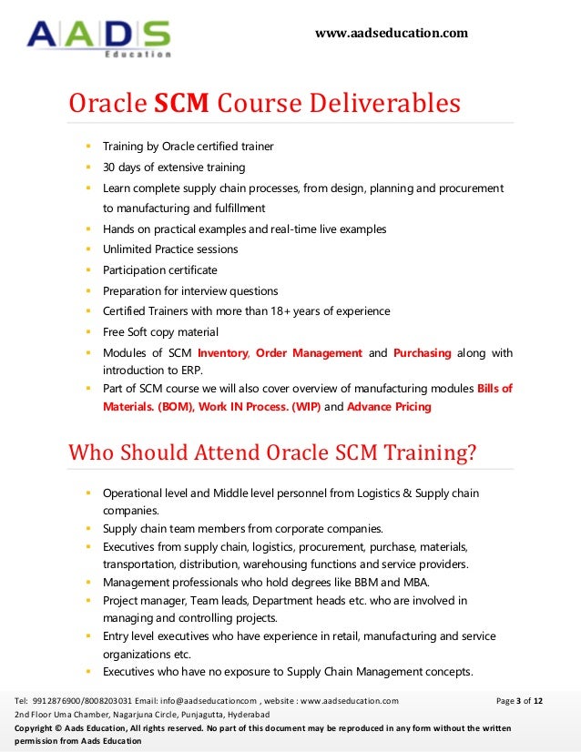Oracle Scm Training Ebs Supply Chain Management Functional Training