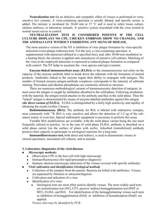Viruses. Methods of Indication & Identification. Diagnosis of Viral ...