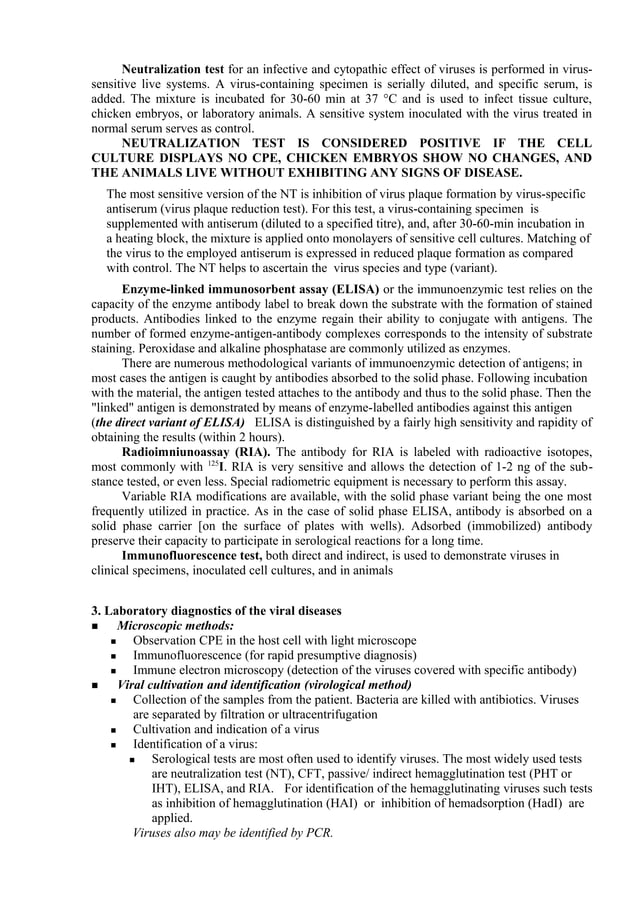 Viruses. Methods of Indication & Identification. Diagnosis of Viral ...