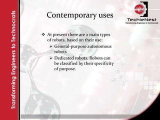 TechieNest robotics | PPTX | Robotics | Technology & Computing