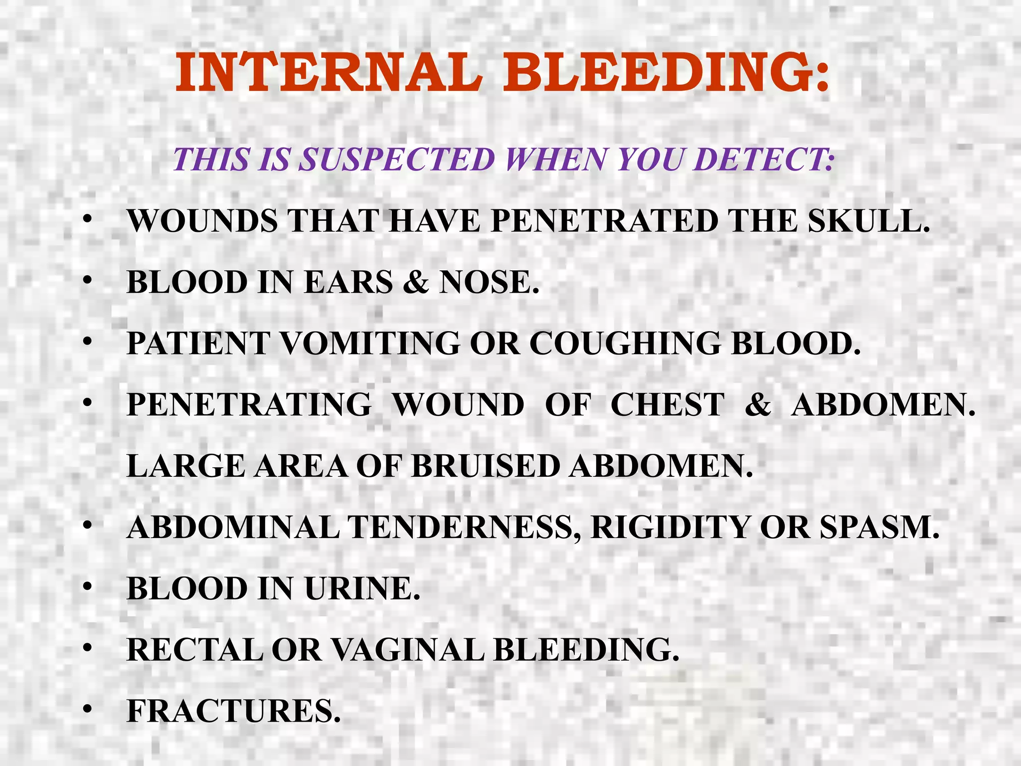 Wounds & Bleeding. Hemorrhage control | PPT