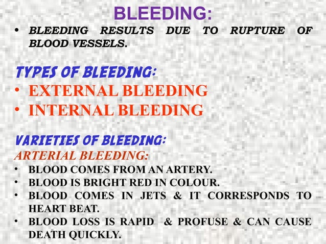 Wounds & Bleeding. Hemorrhage control | PPT | First Aid | Injuries