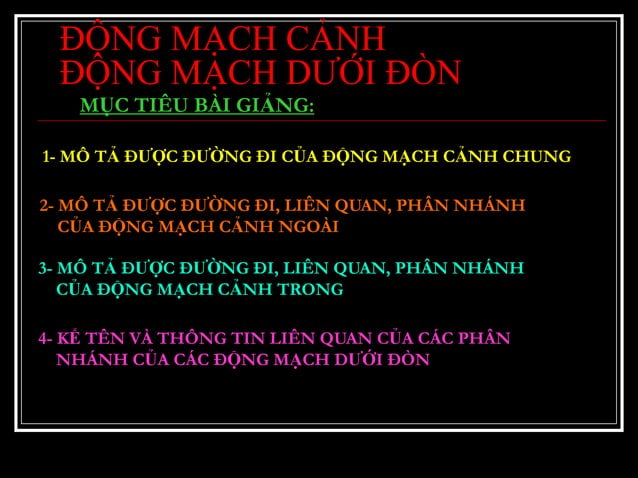 ĐỘNG MẠCH CẢNH VÀ ĐỘNG MẠCH DƯỚI ĐÒN | PDF