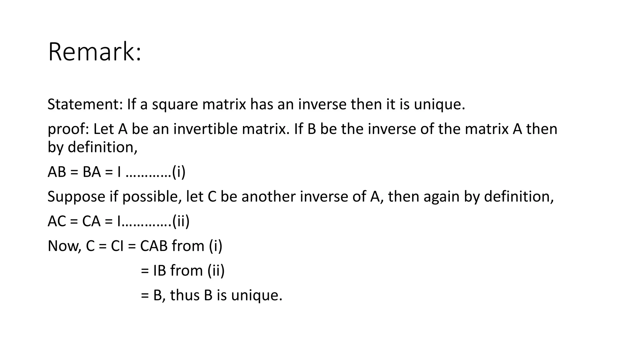 2.2 inverse of a matrix | PPTX