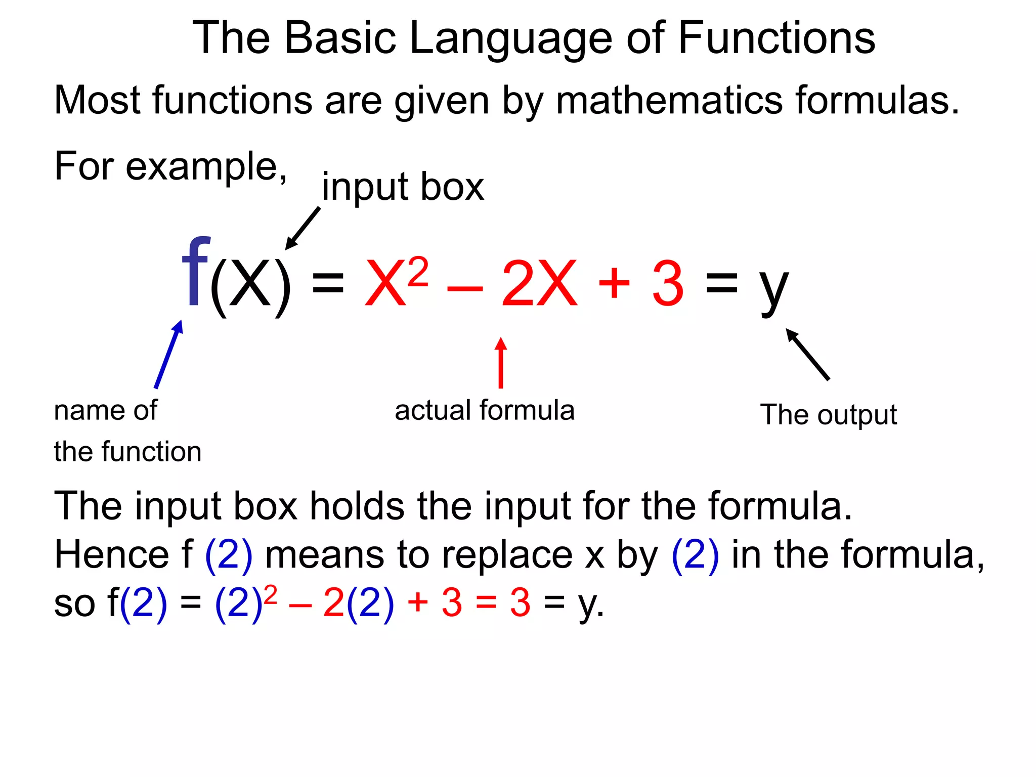 2.1 the basic language of functions x | PPTX | Programming Languages ...