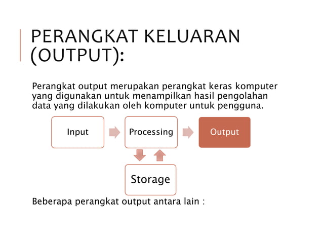 Komponen Perangkat Input dan Output | PPTX