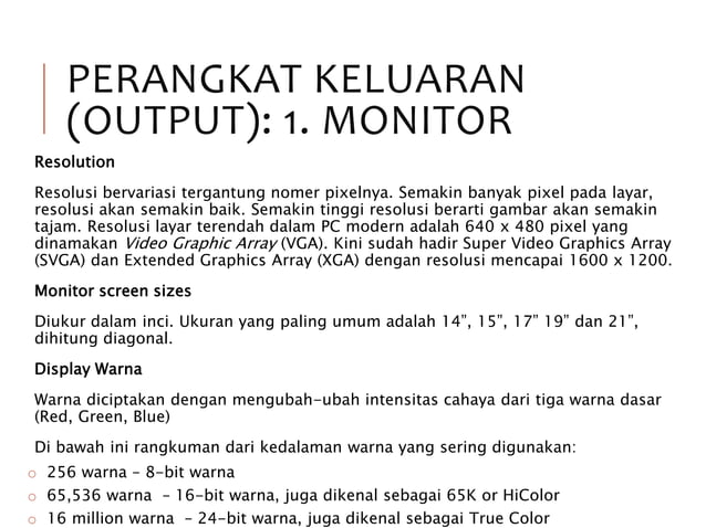 Komponen Perangkat Input dan Output | PPTX