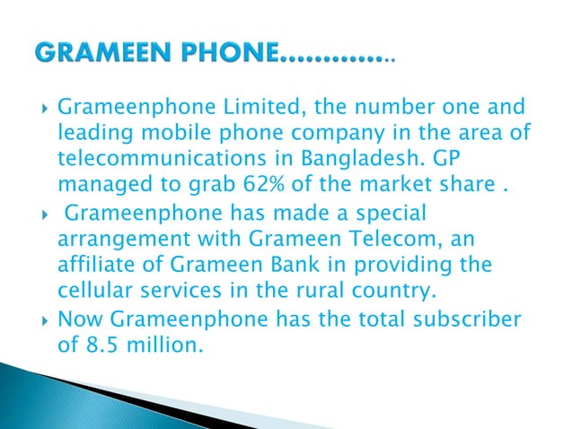 SBU analysis & strategic planning of grameen phone | PPTX | Internet ...