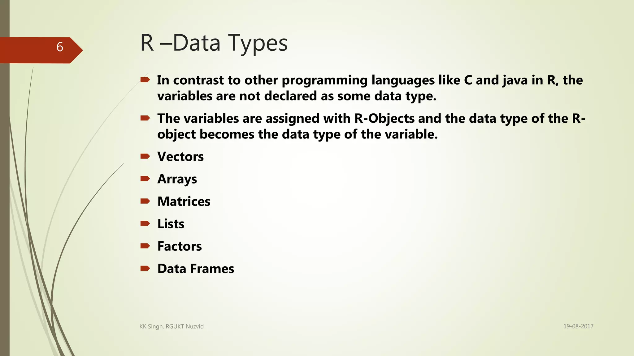 2. R-basics, Vectors, Arrays, Matrices, Factors | PPTX