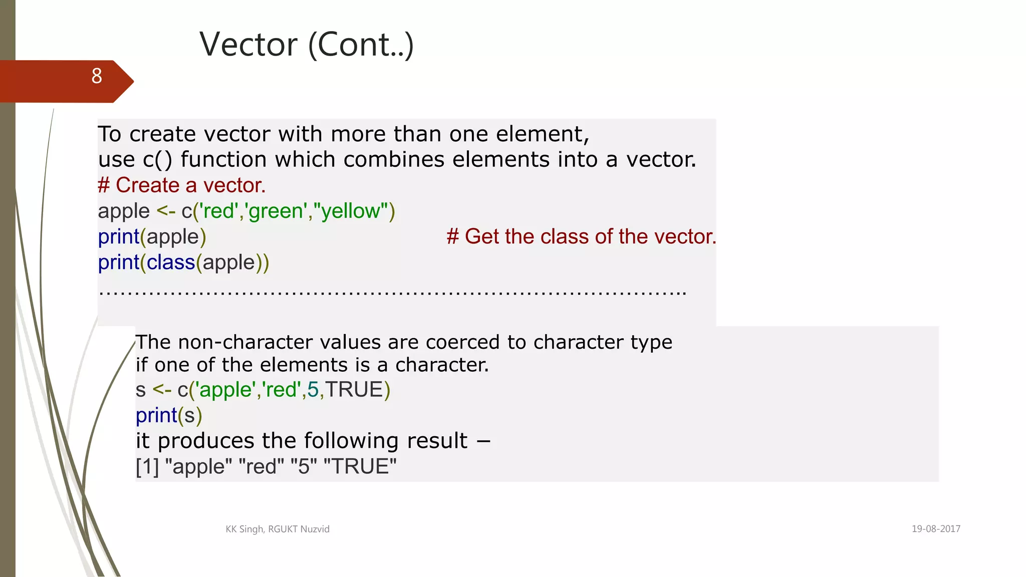 2. R-basics, Vectors, Arrays, Matrices, Factors | PPTX 2. R-basics, Vectors, Arrays, Matrices, Factors | PPTX