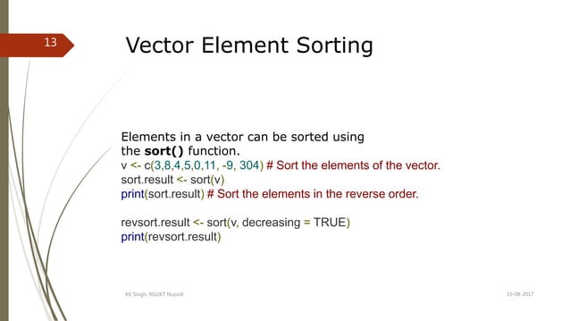 2. R-basics, Vectors, Arrays, Matrices, Factors | PPTX