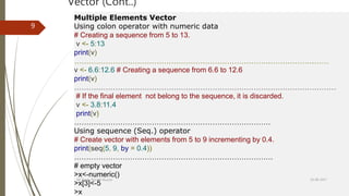 2. R-basics, Vectors, Arrays, Matrices, Factors | PPTX