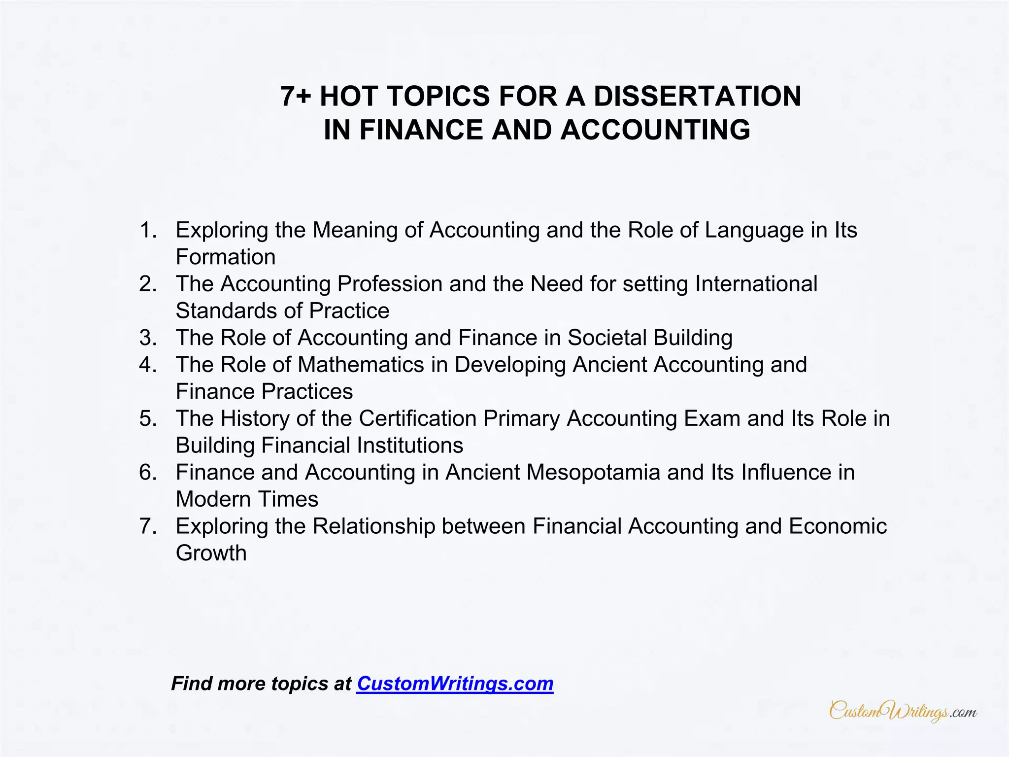 COMPLETE GUIDE ON WRITING A DISSERTATION IN FINANCE AND ACCOUNTING | PPT