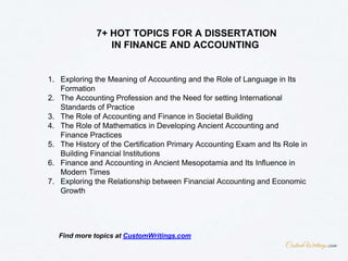 COMPLETE GUIDE ON WRITING A DISSERTATION IN FINANCE AND ACCOUNTING | PPT