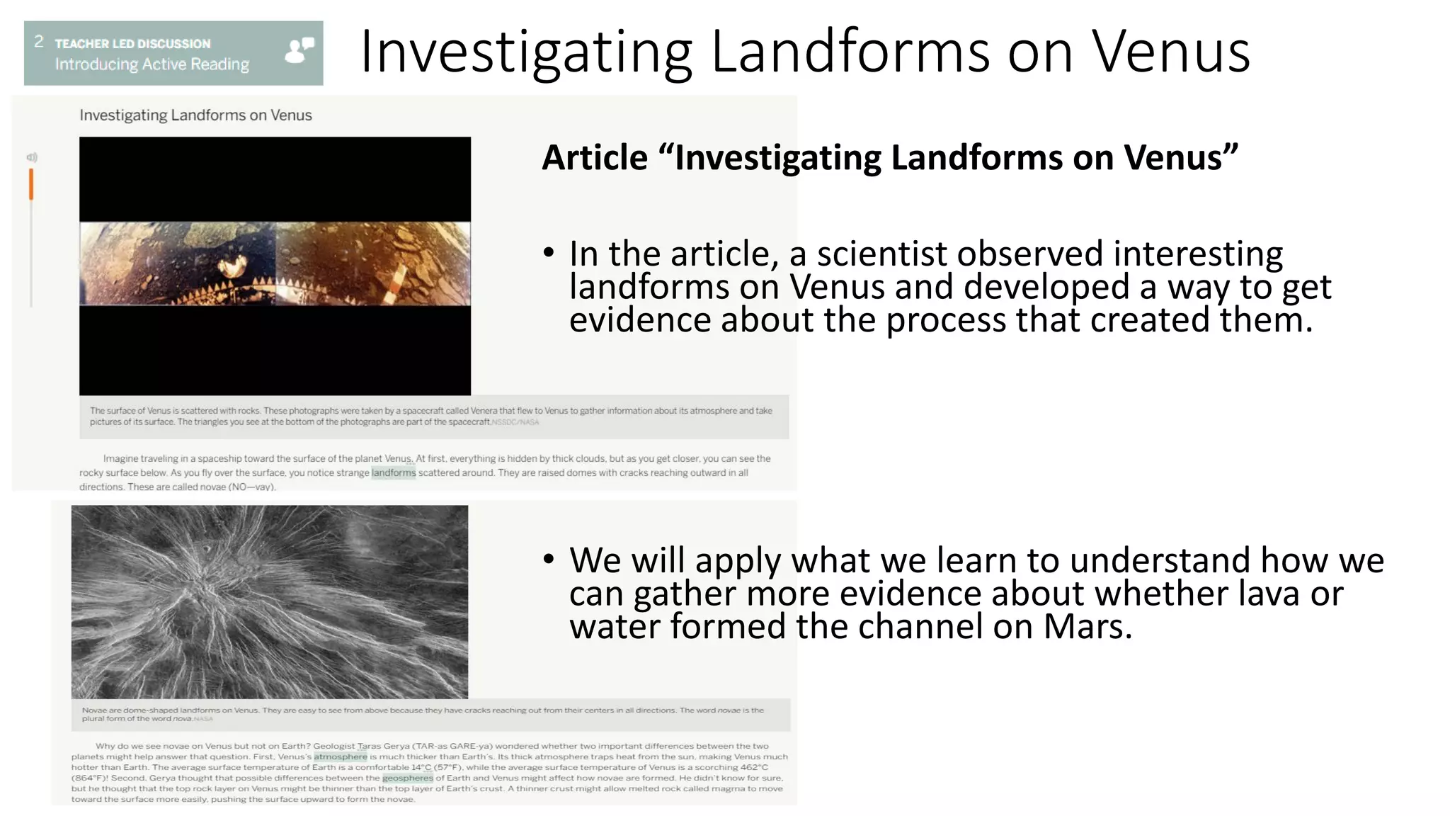 Investigating Landforms On Venus | PDF