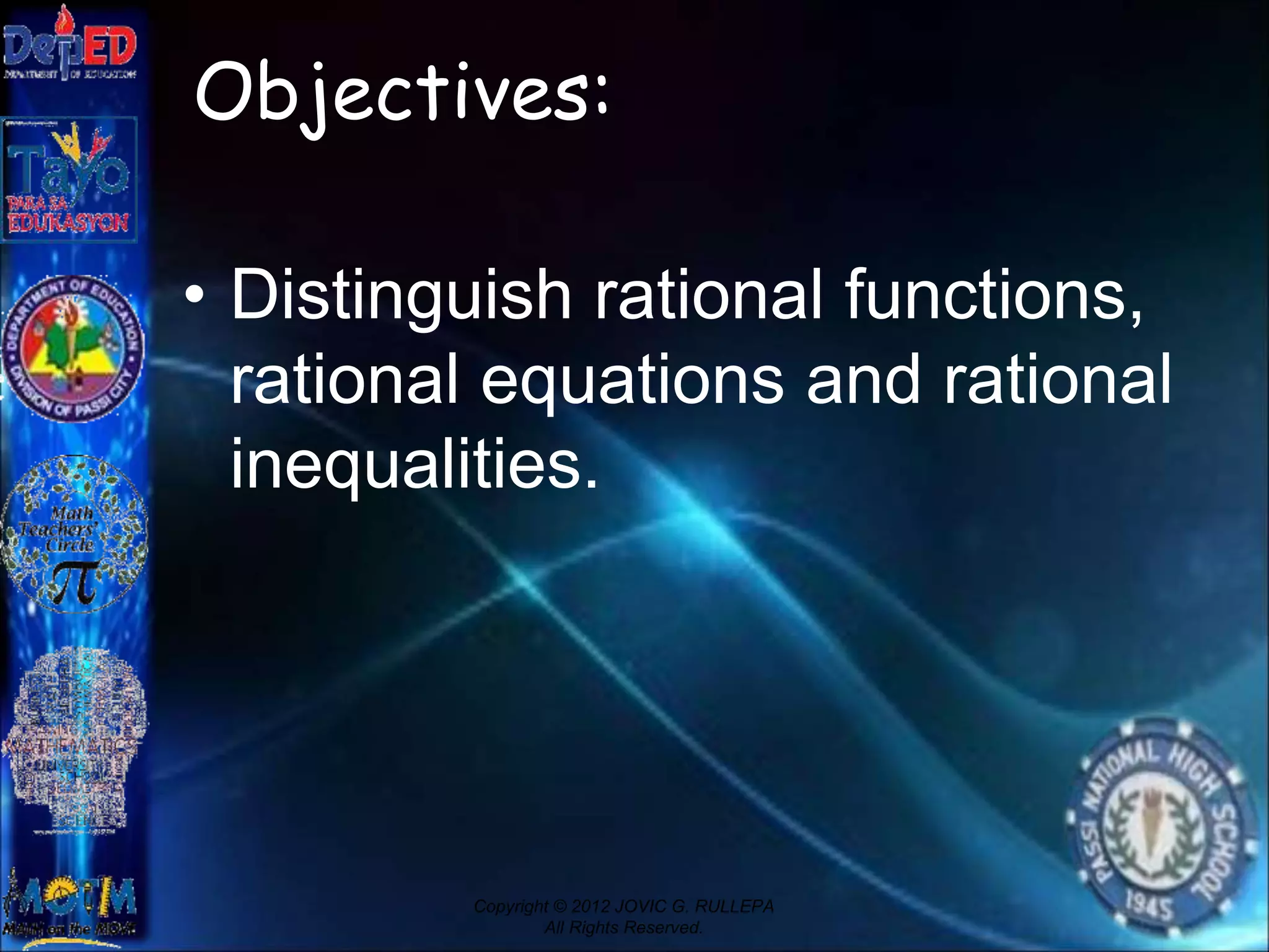 Chapter 2: Rational Function | PPSX