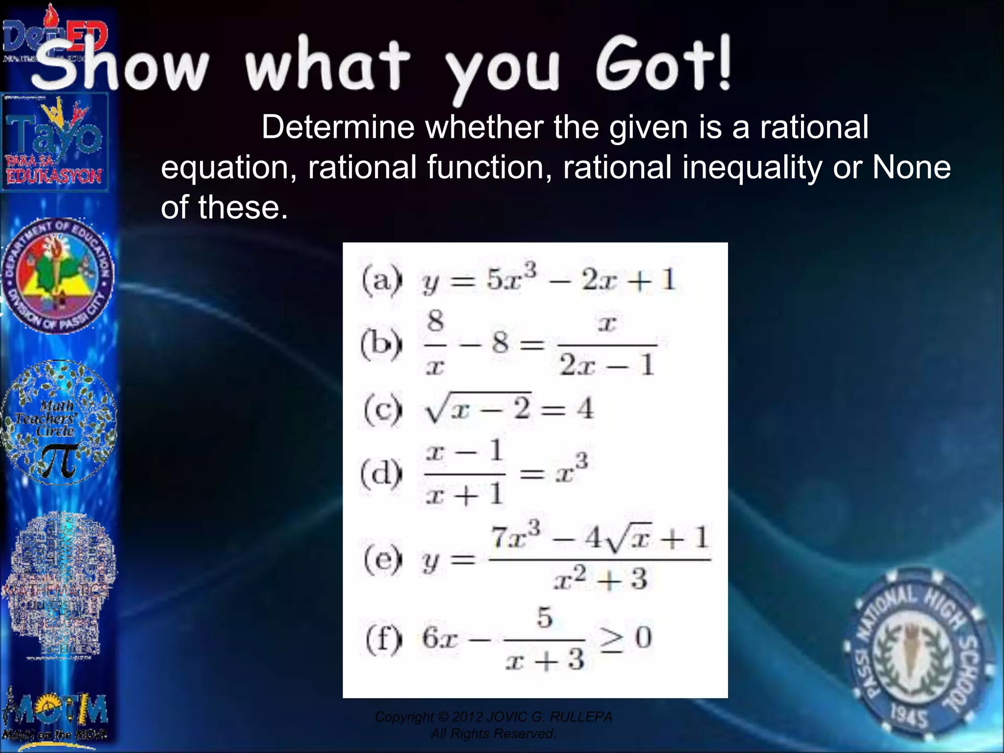 Chapter 2: Rational Function | PPSX