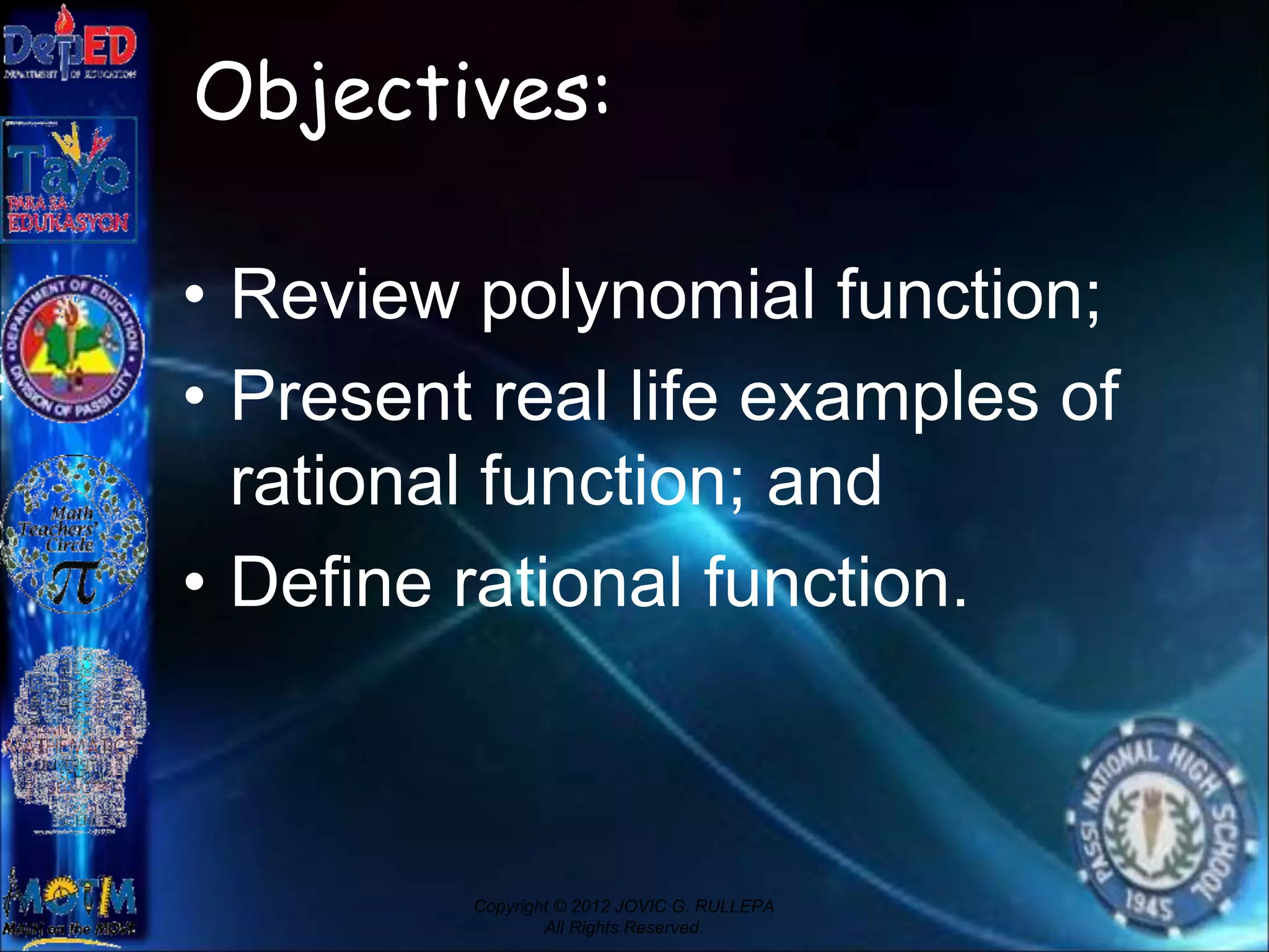 Chapter 2: Rational Function | PPSX