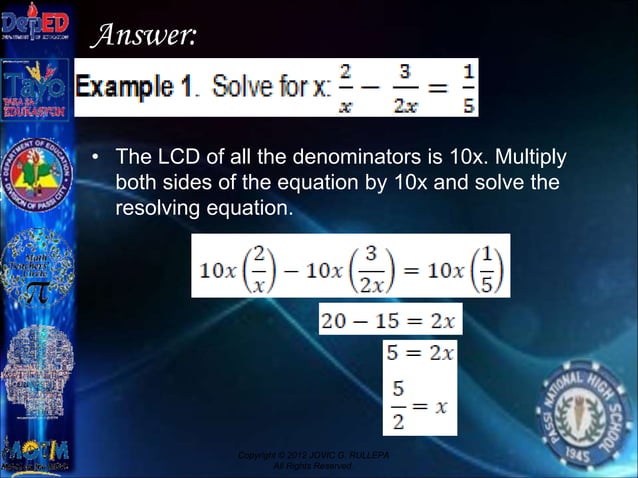 Chapter 2: Rational Function | PPSX | Programming Languages | Computing
