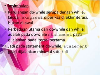 perulangan pada java netbeans | PPT