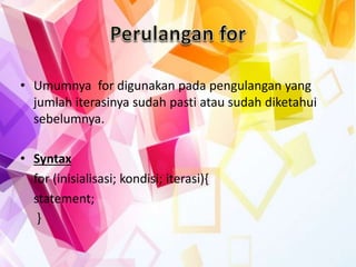 perulangan pada java netbeans | PPT