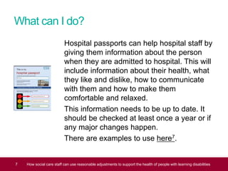 Social care staff. reasonable adjustments | PPTX