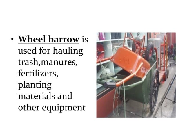 Lesson 1 Use of farm Tools and Equipment | PPT | Agriculture | Industries