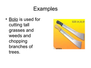 Lesson 1 Use of farm Tools and Equipment | PPT | Agriculture | Industries
