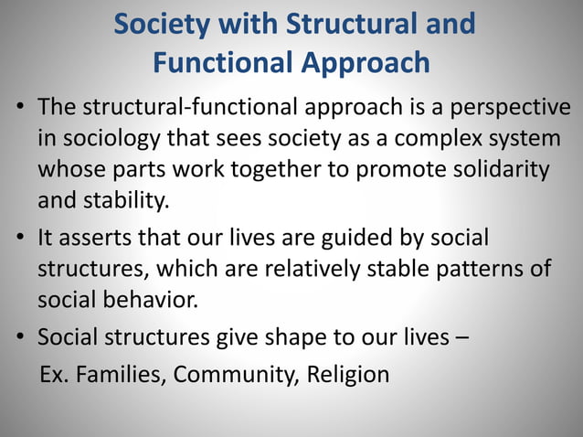 2.structural functional view of society | PPTX | Science