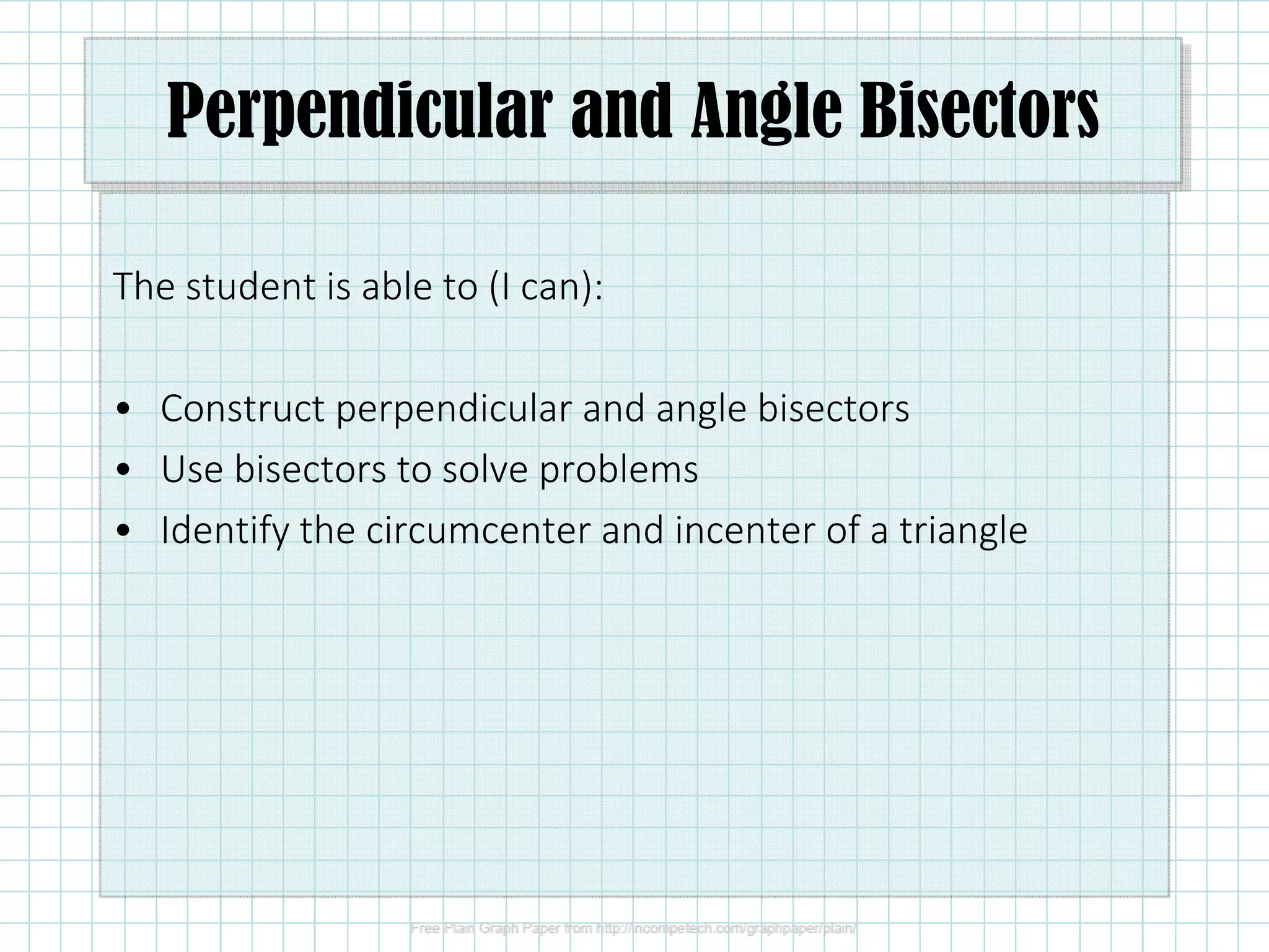 2.5.5 Perpendicular and Angle Bisectors | PDF