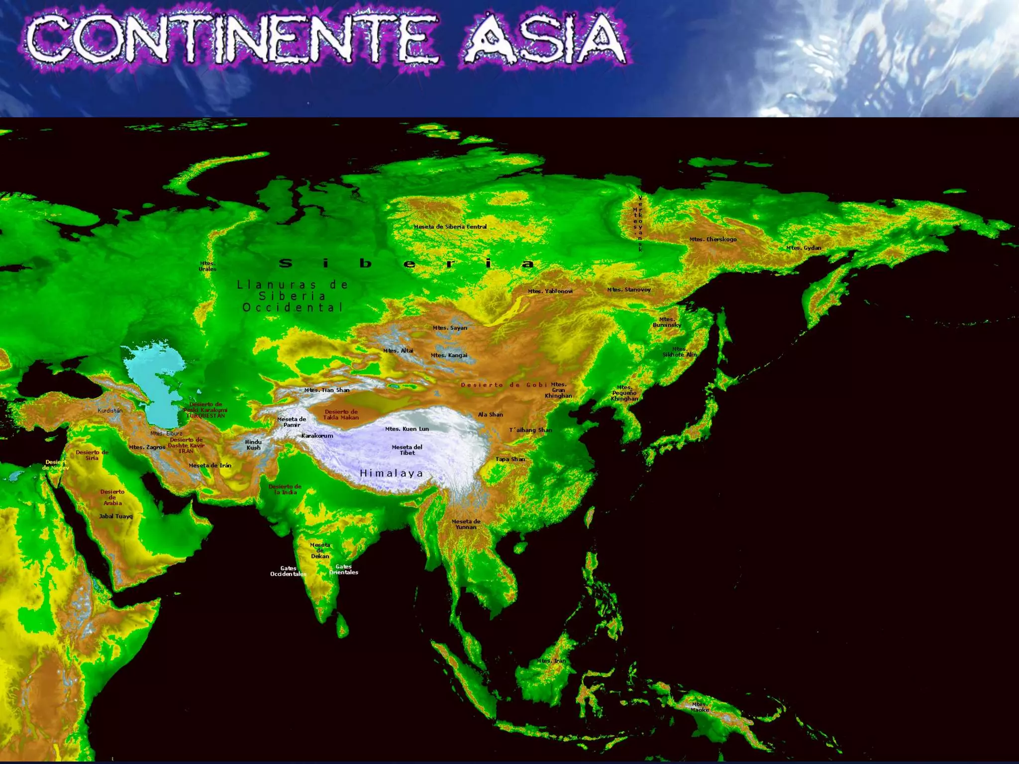 MAPA FÍSICO INTERACTIVO DE ASIA | PPTX