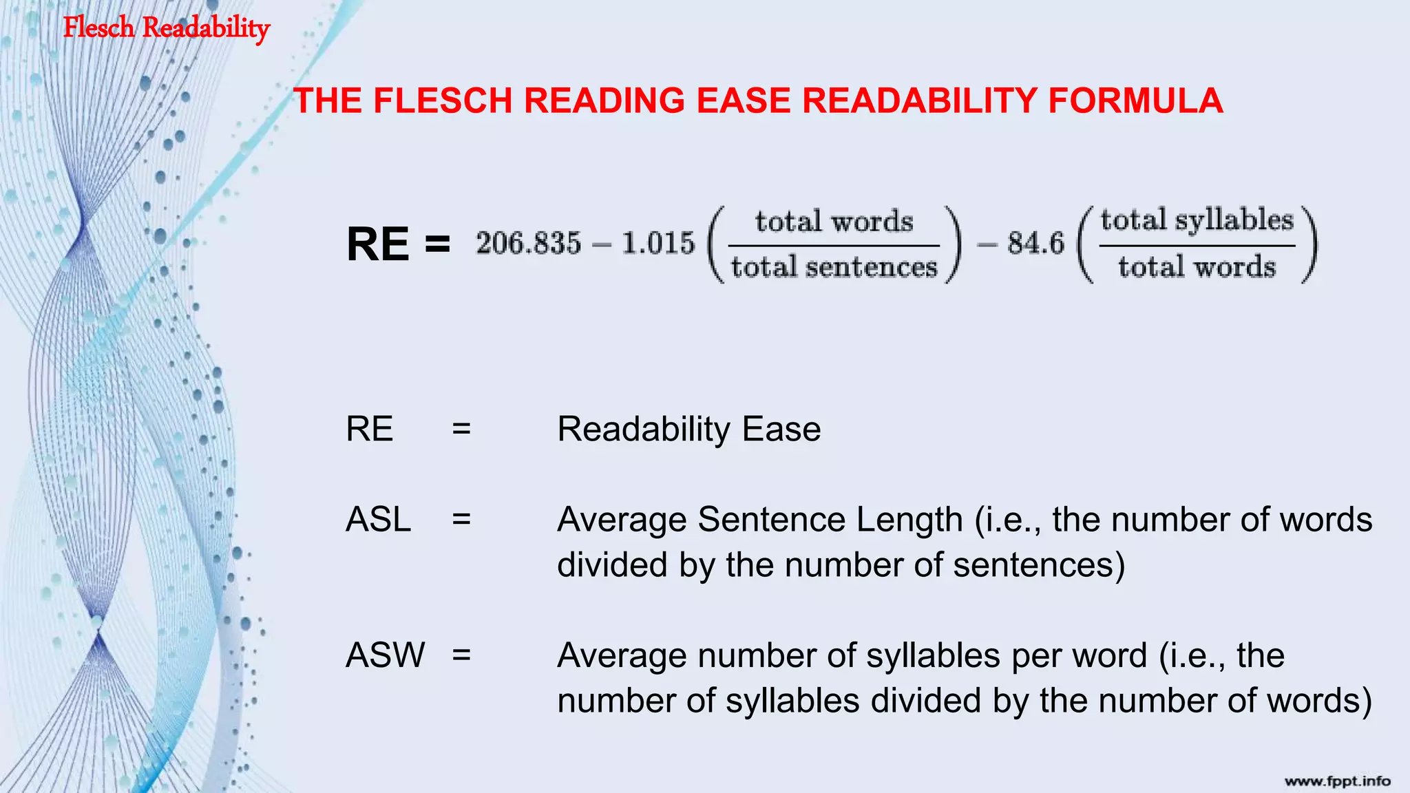 Flesch readability | PPTX