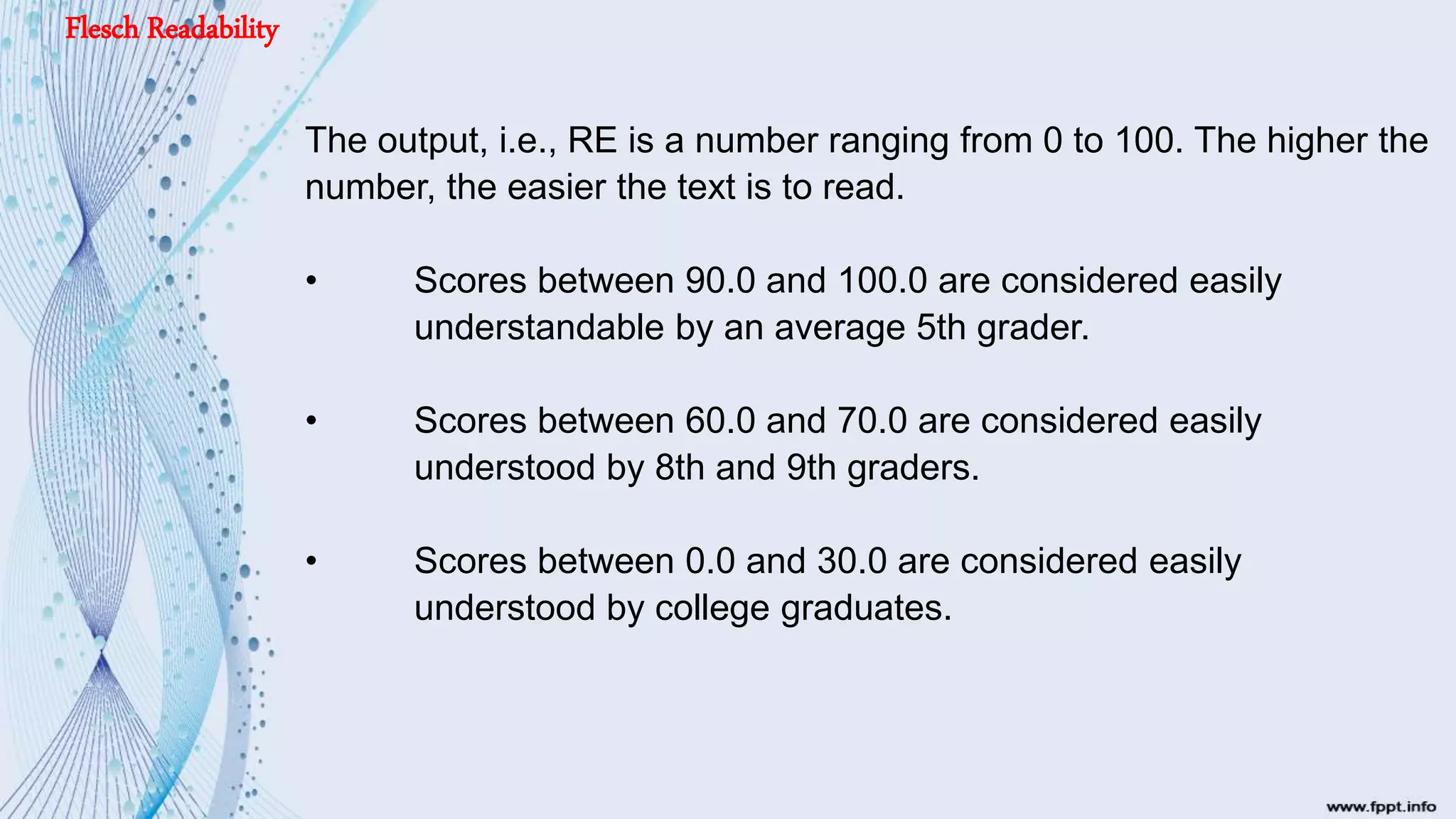 Flesch readability | PPTX