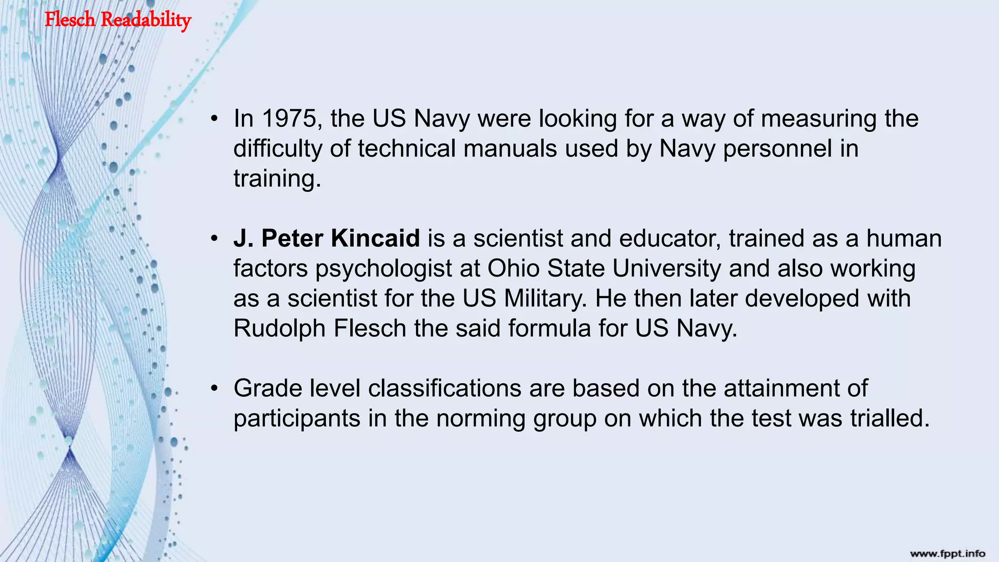 Flesch readability | PPTX