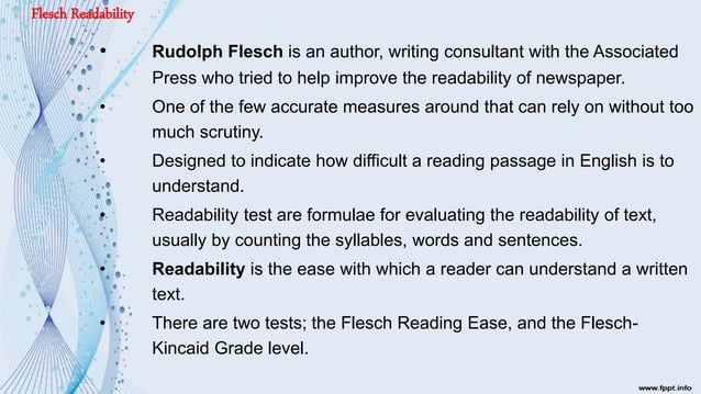 Flesch readability | PPTX