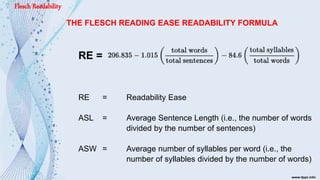 Flesch readability | PPTX