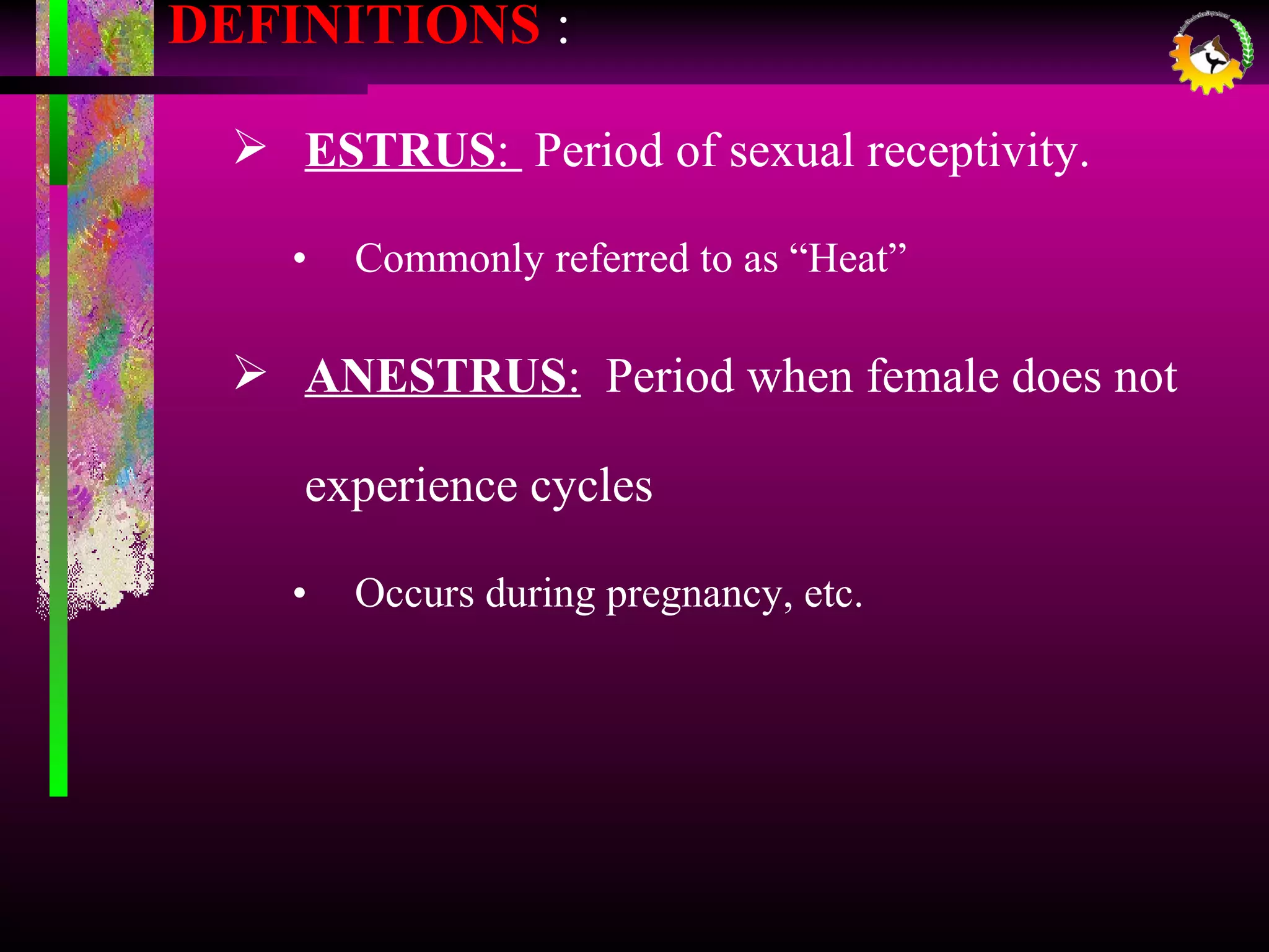 Presentation on ESTROUS CYCLE | PPT