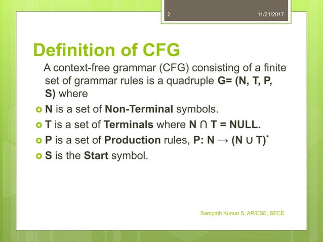 2.3 context free grammars and languages | PPT
