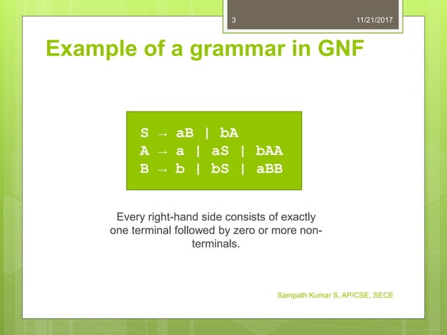 2.8 normal forms gnf & problems | PPTX | Programming Languages | Computing