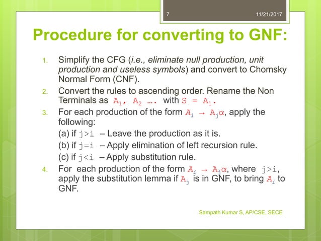 2.8 normal forms gnf & problems | PPTX | Programming Languages | Computing