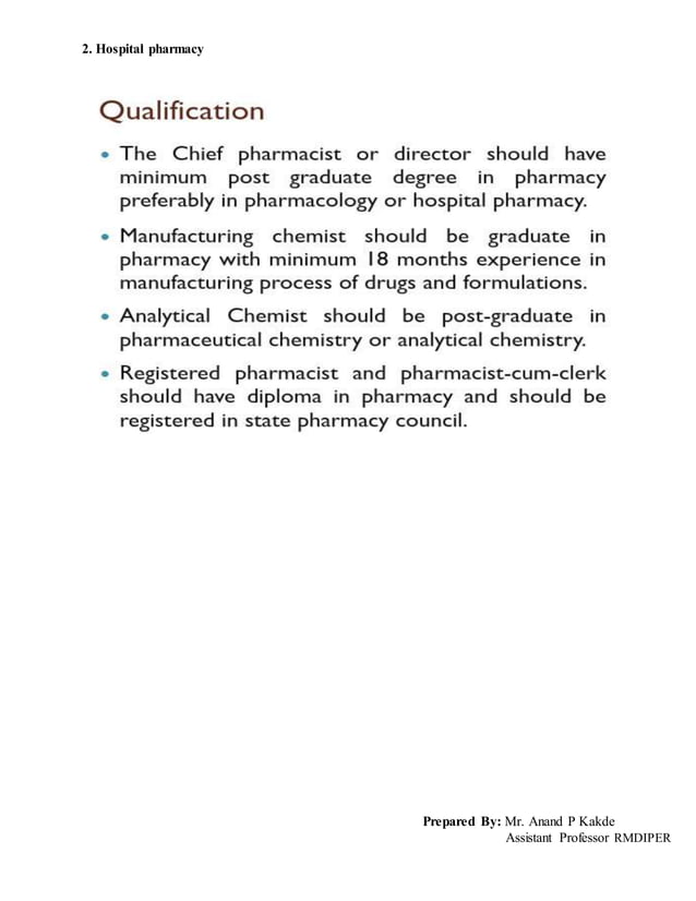2.hospital pharmacist | DOCX | Pharmaceutical Industry | Industries