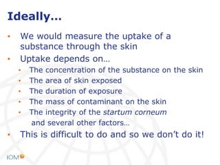 Measurement of dermal exposure - principles and methods | PPTX