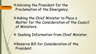 2. discretionary powers of the president and the governor -- group ii ...