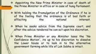 2. discretionary powers of the president and the governor -- group ii ...