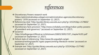 2. discretionary powers of the president and the governor -- group ii ...
