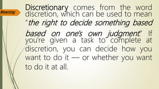 2. discretionary powers of the president and the governor -- group ii ...